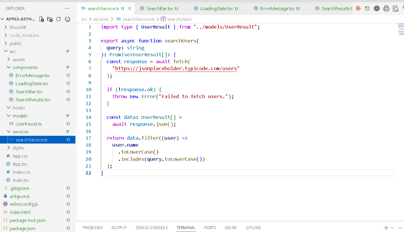 App 63: Async Search with React, TypeScript, Vite, and Fluent UI ...